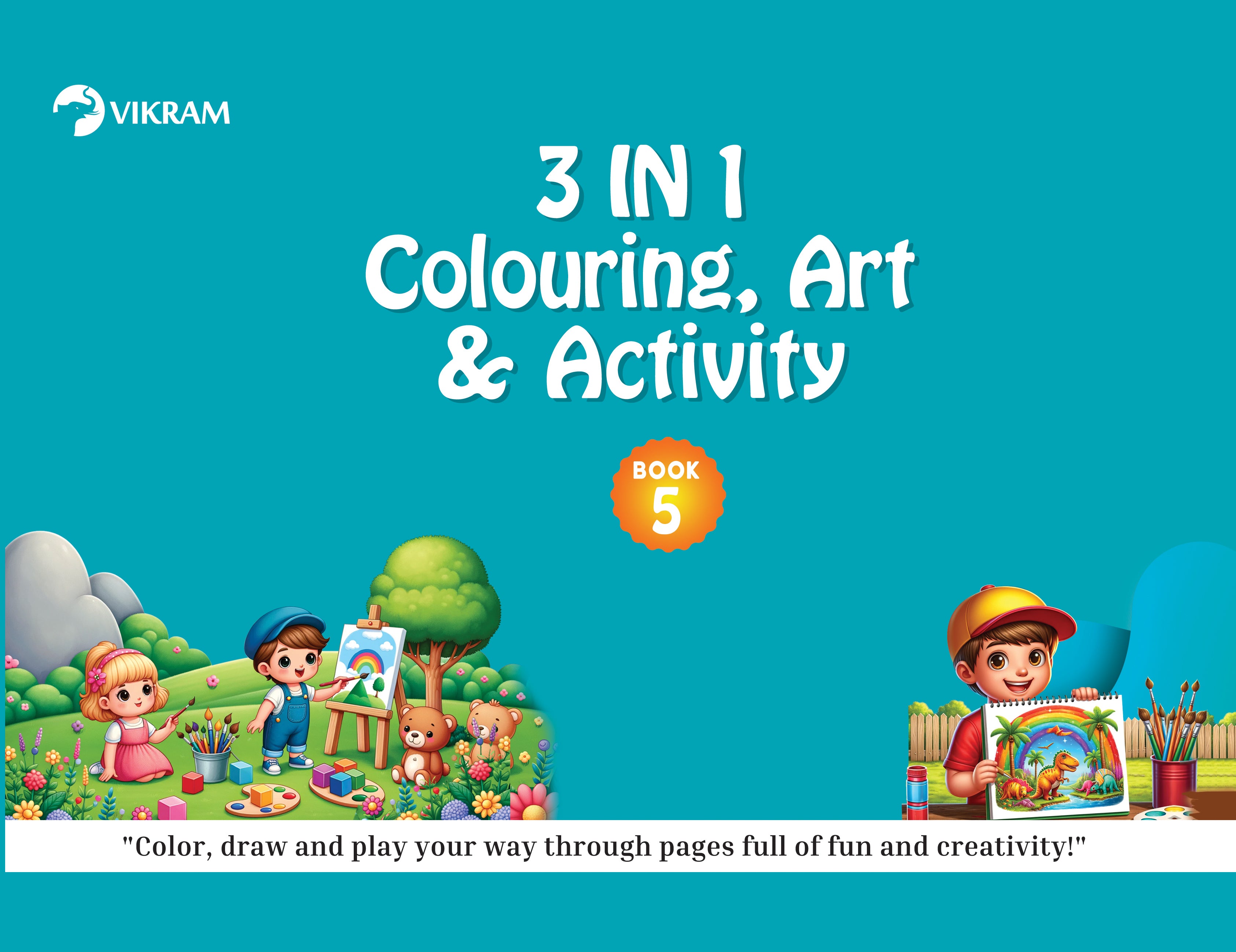3 in 1 Colouring, Art & Activity Book - 5 – Vikram Books