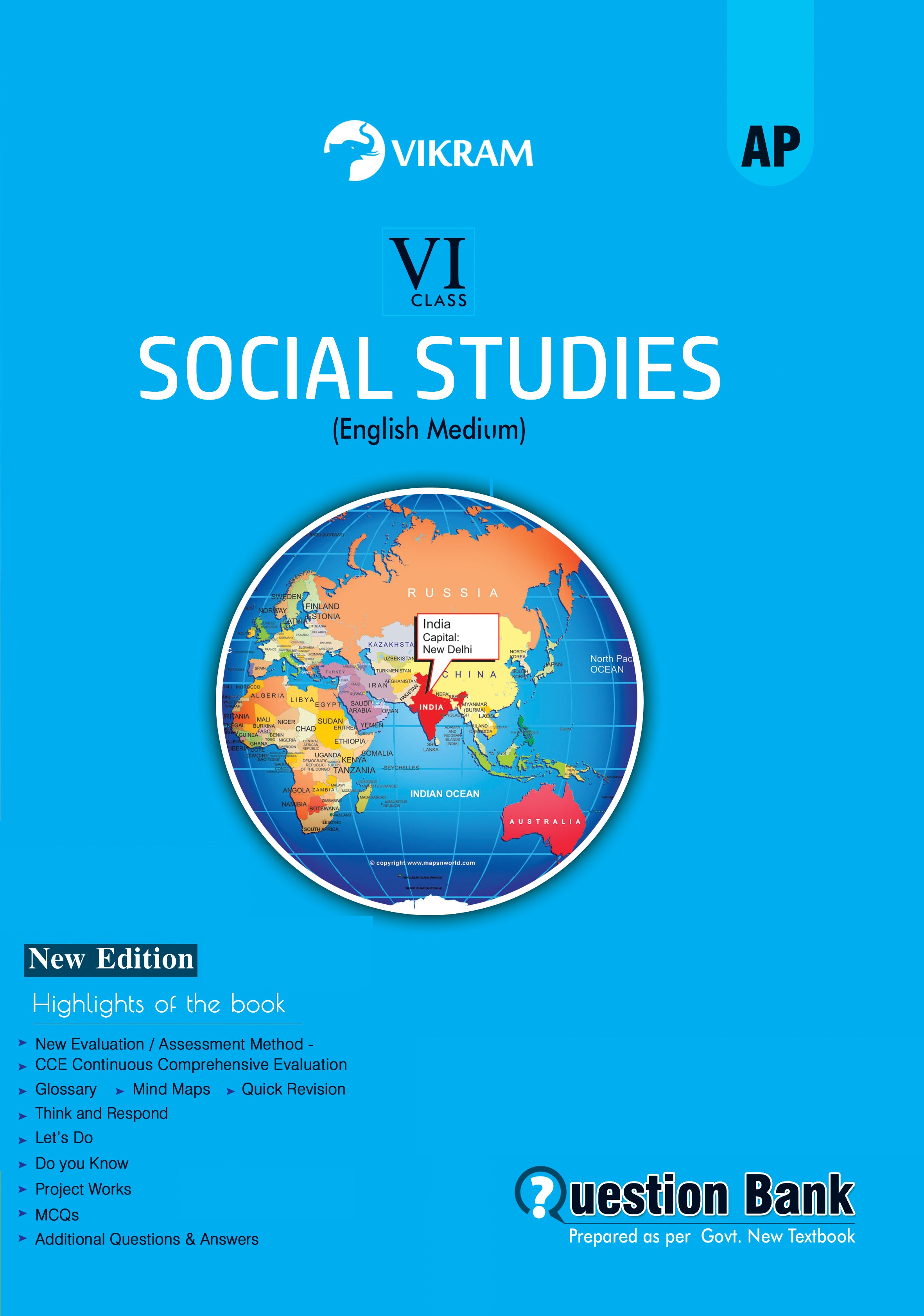6th Class SOCIAL STUDIES (English Medium) Question Bank Andhra Pradesh ...